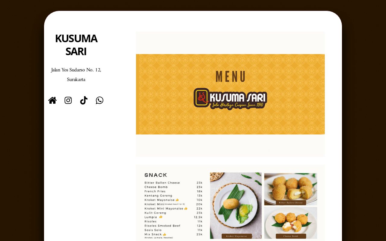 Menu KS - Yos Sudarso